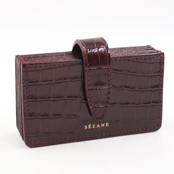 Sezane | Bags | Nwt Sezane Ginette Card Holder In Chocolate Croco Print ...
